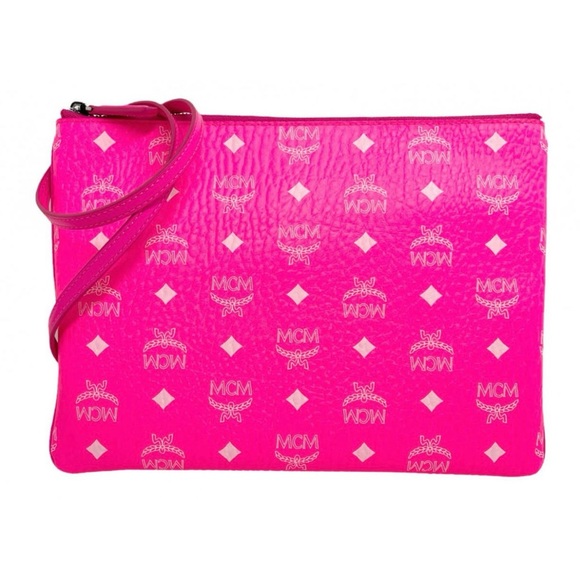 MCM | Bags | Mcm Bnwt Rare Neon Pink Classic Visetos Crossbody Bag Authentic | Poshmark
